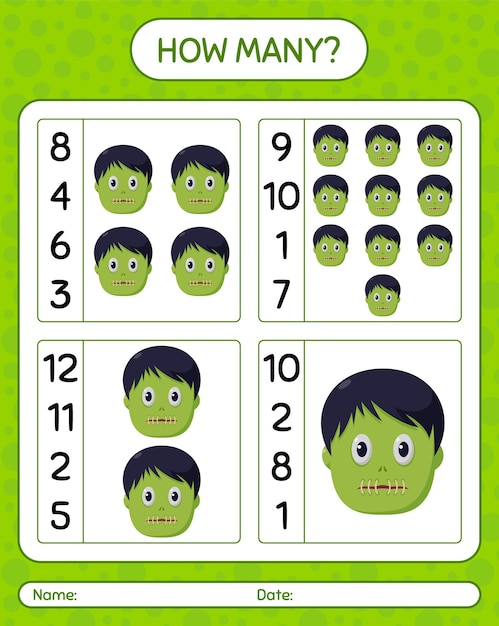Counting Friendly Zombie Faces in a Fun Visual Puzzle | Jiffy Designs