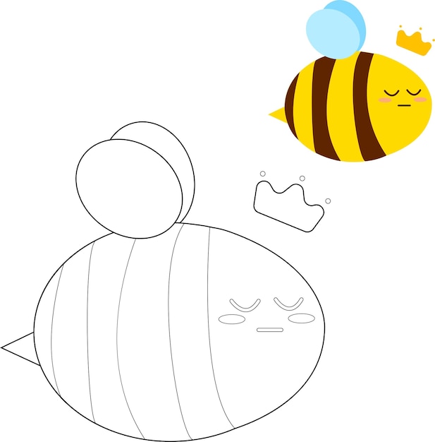 Charming Bee and Crescent Moon Illustration | Jiffy Designs