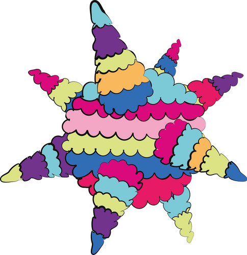 Isoalted Star Mexican Pinata. Cinco De Mayo Vector | Jiffy Designs