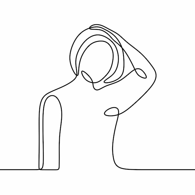 Minimalist One-Line Silhouette of Thoughtful Person | Jiffy Designs