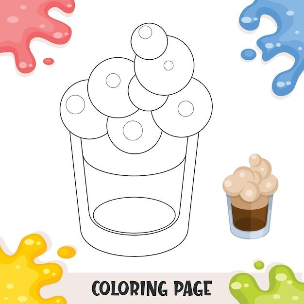 Delightful Dessert Coloring Page with Whimsical Toppings | Jiffy Designs