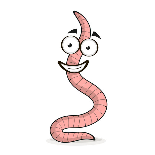 Cute Cartoon Worm. Vector Illustration. Smiling Worm | Jiffy Designs