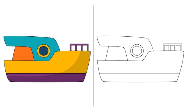 Vibrant Cartoon Tugboat with Playful Color Palette | Jiffy Designs
