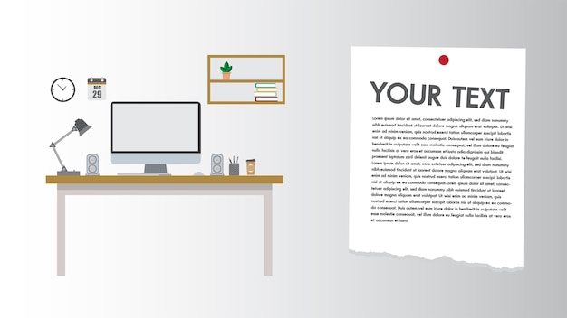 Minimalist Workspace with Customizable Text Overlay | Jiffy Designs