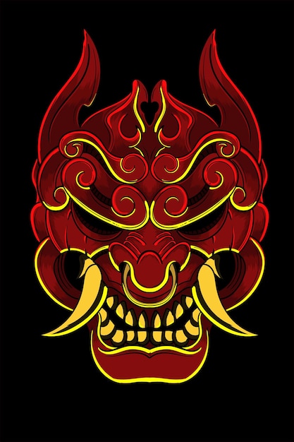 Fearsome Demonic Mask with Intricate Fiery Patterns | Jiffy Designs