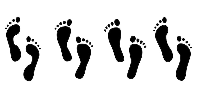 Stylized Footprints in Minimalist Black and White Design | Jiffy Designs