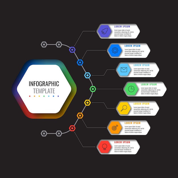 Vibrant Hexagonal Infographic with Data Visualization Elements | Jiffy ...