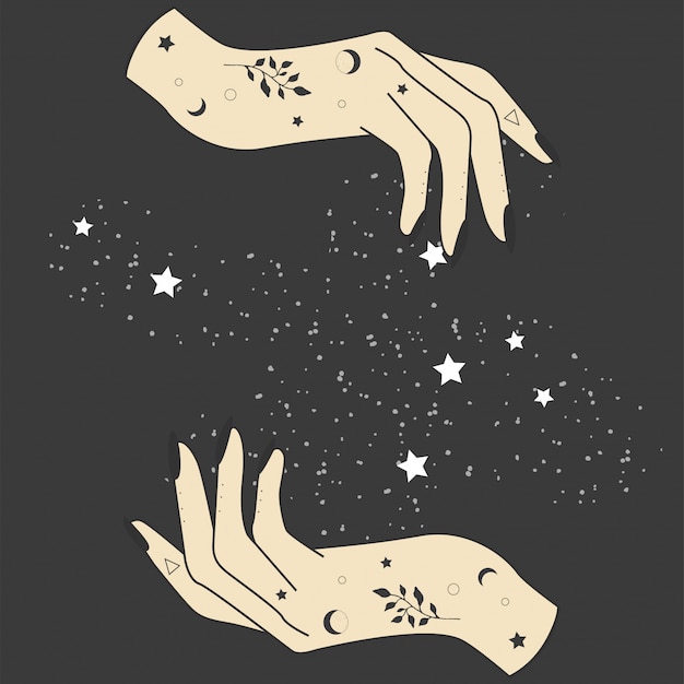 Celestial Hands Reaching for the Starry Night Sky | Jiffy Designs