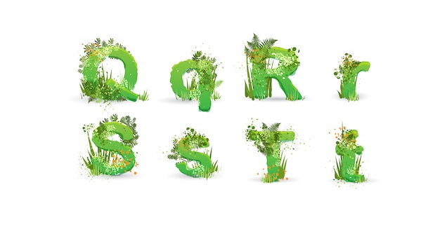 Vibrant Floral Alphabet Letters Formed with Green Foliage | Jiffy Designs