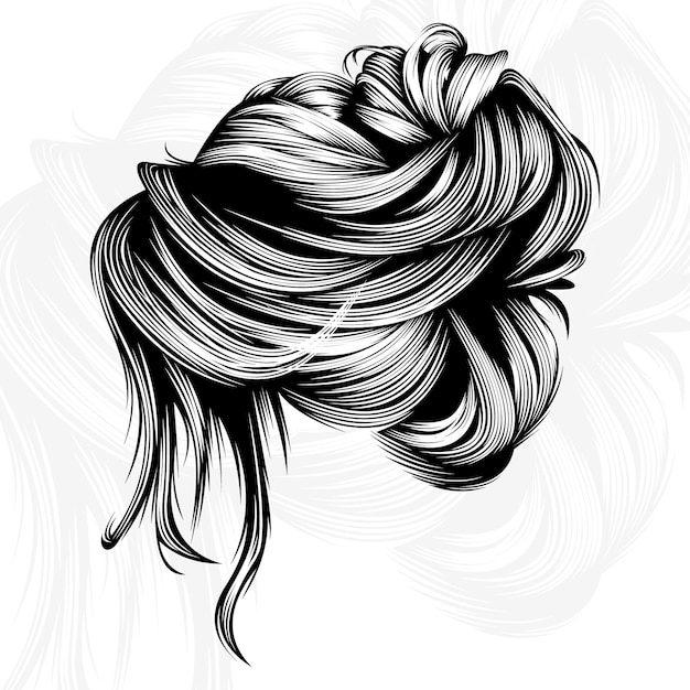 Captivating Monochrome Swirl of Flowing Hair and Elegance | Jiffy Designs
