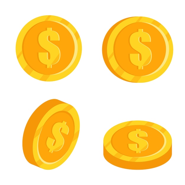 Vibrant Collection of Dollar Sign Coins | Jiffy Designs
