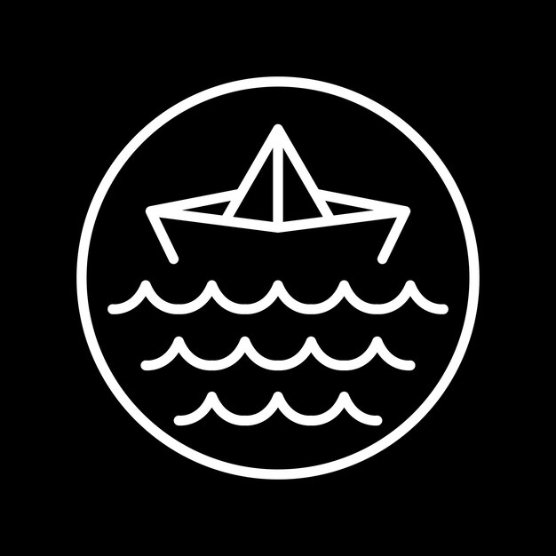 Minimalist Sailing Ship and Waves Icon | Jiffy Designs