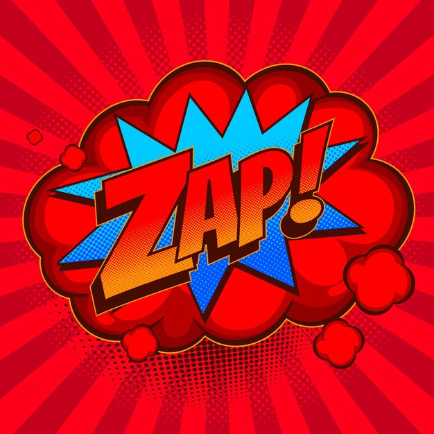 Vibrant Comic Book Explosion with Powerful 'Zap!' Text | Jiffy Designs