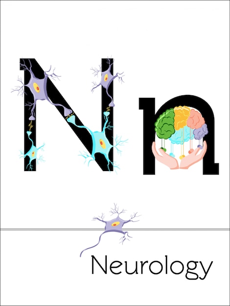Neurology Logo with Brain and Neuron Illustration | Jiffy Designs