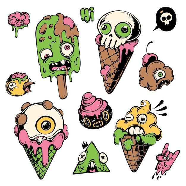 Colorful and Quirky Monster-Themed Ice Cream Collection | Jiffy Designs