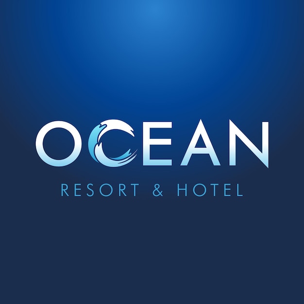 Serene Coastal Retreat: Ocean Resort & Hotel Logo | Jiffy Designs