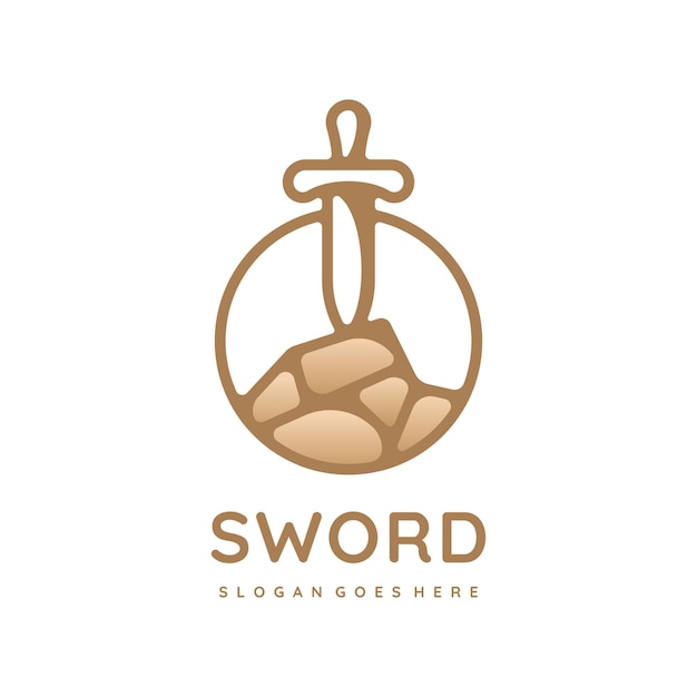 Majestic Sword Emblem Adorning Rugged Terrain | Jiffy Designs