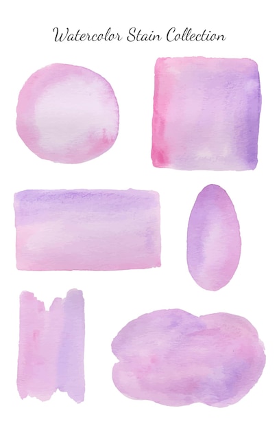 Soft Pastel Watercolor Shapes in Rosy and Lavender Hues | Jiffy Designs