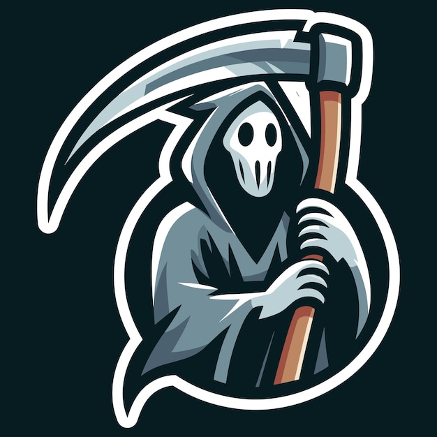 Ominous Reaper with Scythe in Haunting Silhouette | Jiffy Designs
