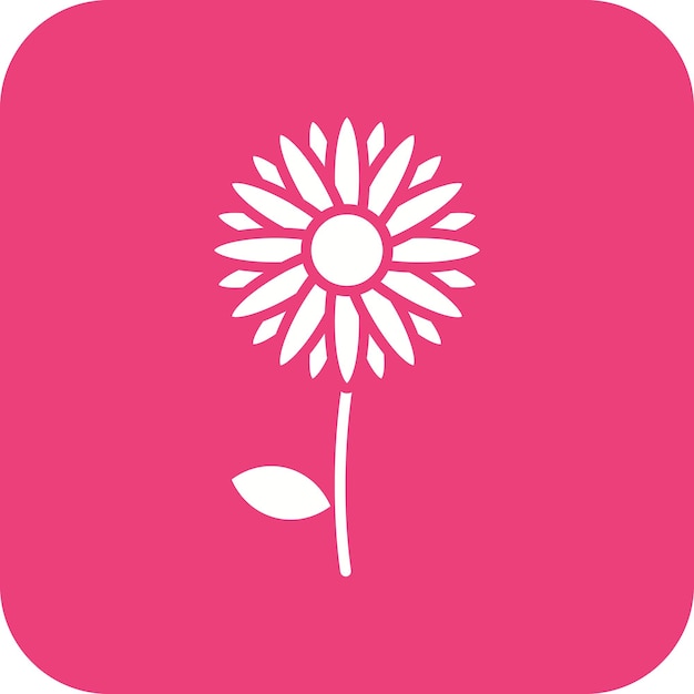 Vibrant Daisy Flower Icon on Bold Pink Background | Jiffy Designs
