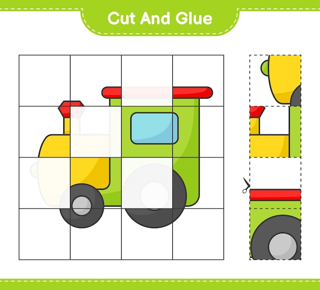 Vibrant Tractor Puzzle: Engaging Cut-and-Glue Activity | Jiffy Designs