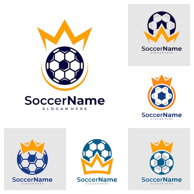 Vibrant Soccer Emblem Collection with Crown Motifs | Jiffy Designs