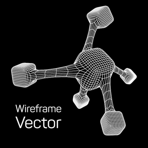 Intricate Wireframe Figure in Striking Monochrome Design | Jiffy Designs