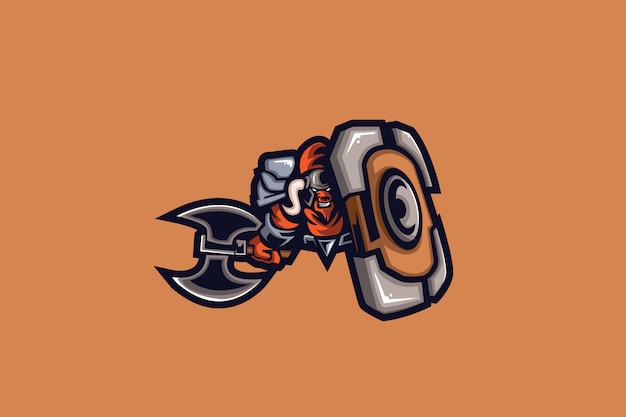 Powerful Mechanical Warrior Wielding Futuristic Axe | Jiffy Designs