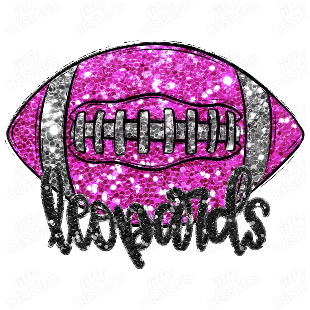 'Woopwops' Glittering Pink Football with Stylized Cursive Script ...
