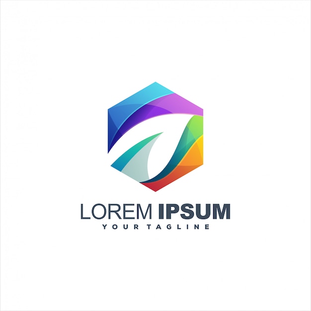 Vibrant Hexagonal Logo with Colorful Overlapping Shapes | Jiffy Designs