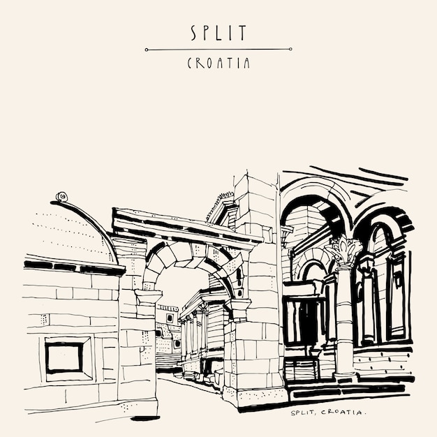 Captivating Architectural Sketch of Historic Split, Croatia | Jiffy Designs