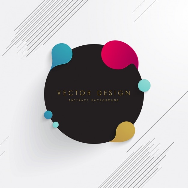 Vibrant Circular Geometric Design with Text 'Vector Design' | Jiffy Designs