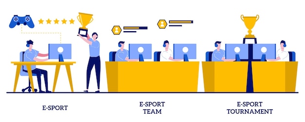 Competitive E-Sports Tournament with Gamers and Trophy | Jiffy Designs