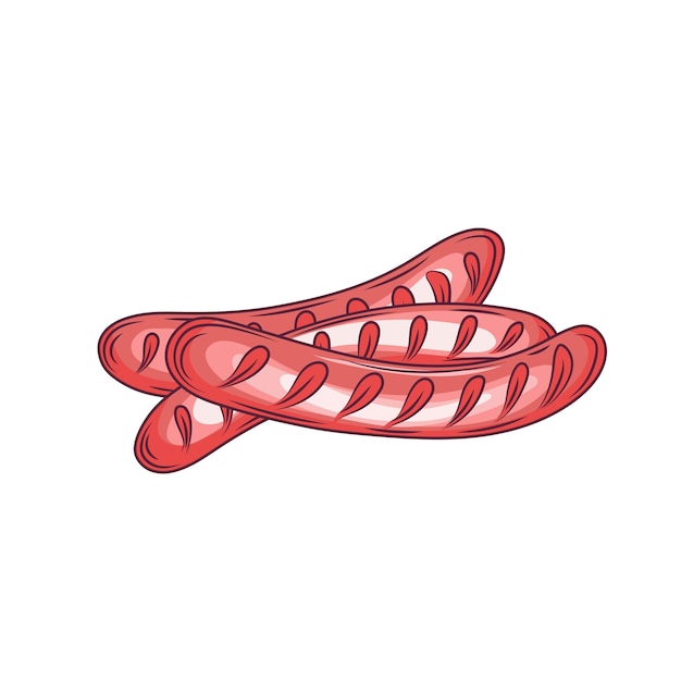 Vibrant Red Sausage Links in Detailed Illustration | Jiffy Designs