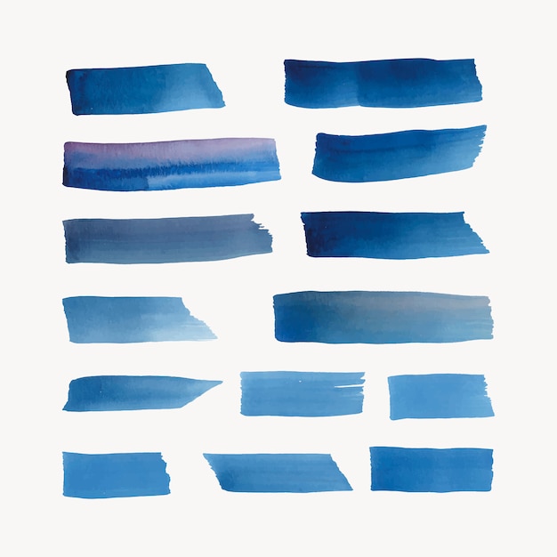 Vibrant Blue Brushstroke Shapes Collection | Jiffy Designs