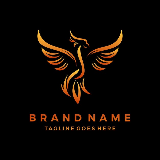 Majestic Fiery Phoenix Emblem with Elegant Typographic Branding | Jiffy ...