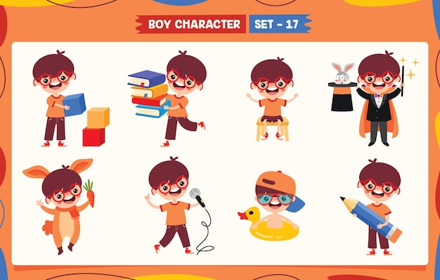 Diverse Collection of Charming Boy Character Illustrations | Jiffy Designs