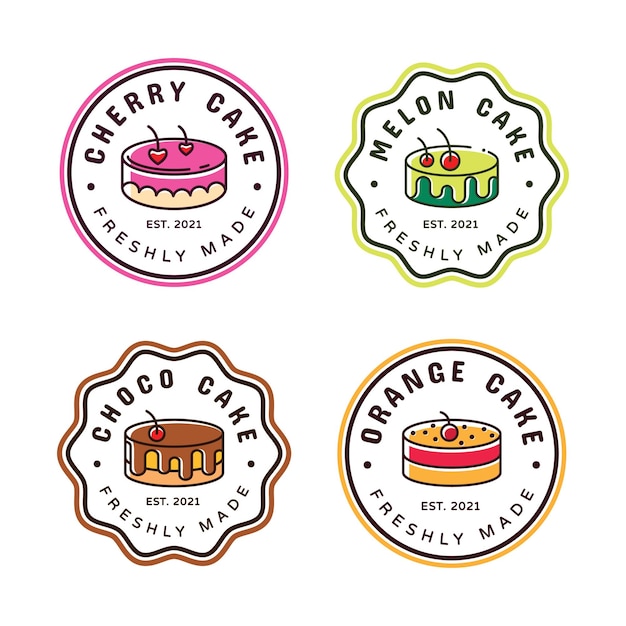 Vibrant Cake Badges with Playful Designs and Retro Flair | Jiffy Designs