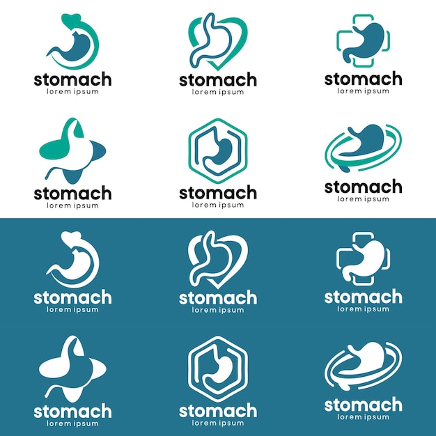 Diverse Collection of Stylized Stomach-Themed Icons and Logos | Jiffy ...