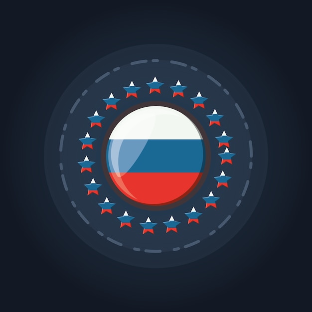 Vibrant Russian Flag Emblem with Intricate Border Design | Jiffy Designs