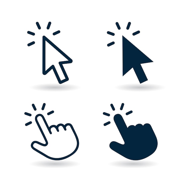 Stylized Cursor Pointer Icons in Minimalist Design | Jiffy Designs