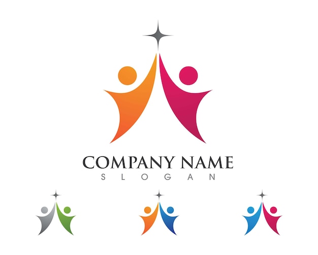 Vibrant Figures Reaching for the Stars in Inspiring Logo | Jiffy Designs