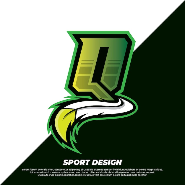 Striking Green and Black Letter Q Sports Logo Design | Jiffy Designs