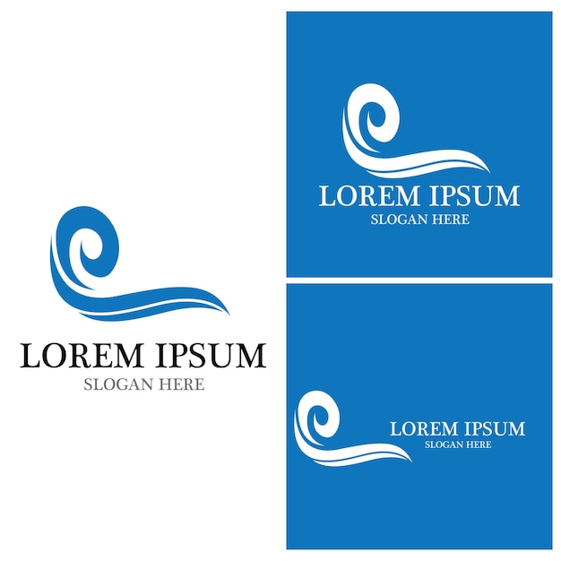 Versatile Collection of Stylized Spiral Logos on Blue Backgrounds ...