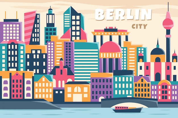 Vibrant Cityscape of Iconic Berlin Landmarks | Jiffy Designs