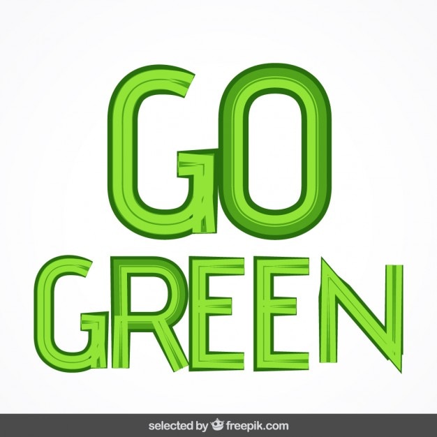 Bold 'Go Green' Text in Vibrant Green Color | Jiffy Designs
