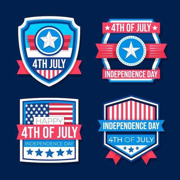 Vibrant 4th of July Badge Collection with Patriotic Symbols | Jiffy Designs