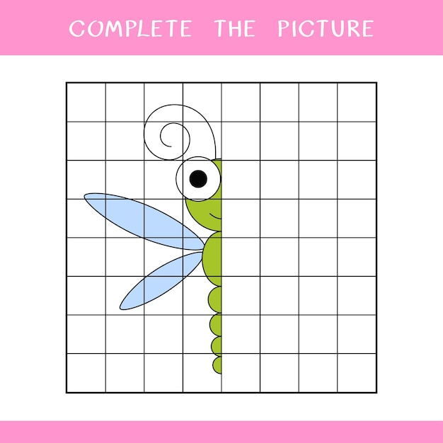 Charming Dragonfly Completing the Grid Puzzle | Jiffy Designs