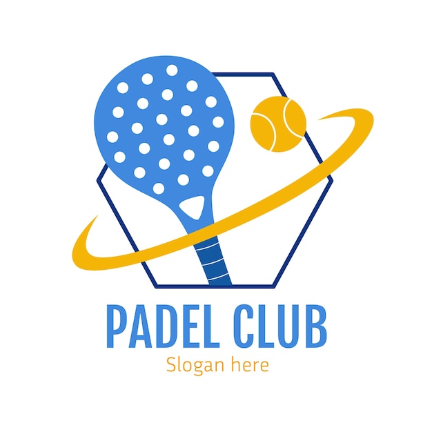 Vibrant Padel Club Logo with Racket and Ball | Jiffy Designs