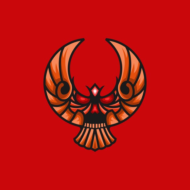 Majestic Fiery Phoenix Emblem on Vibrant Red Background | Jiffy Designs